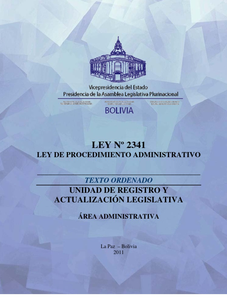 LEY_2341 Procedimiento Administrativo | Administración Pública | Regulación