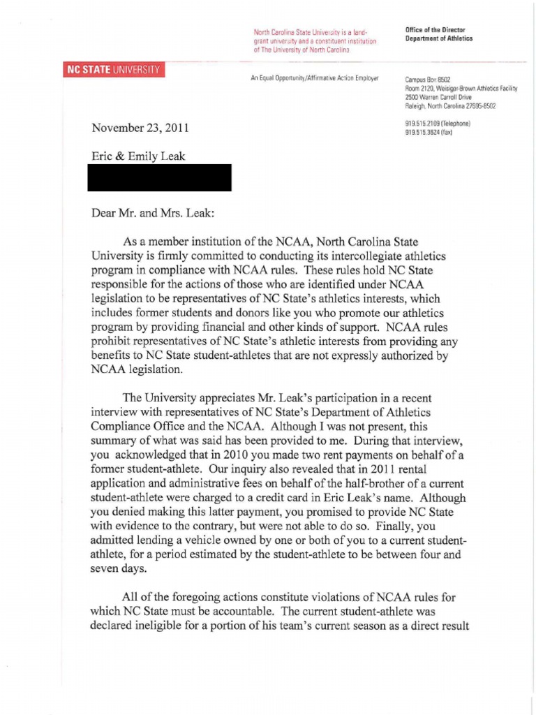 Eric Leak Disassociation Letter | Politics | Social Institutions