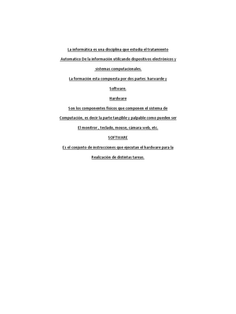 La Informática Es Una Disciplina Que Estudia El Tratamiento | PDF