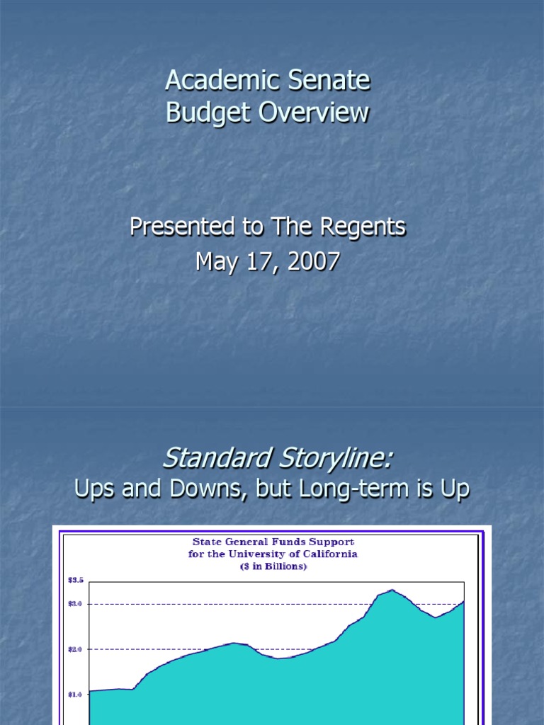 Budget Uc Senate To Regents 051707 | PDF | Business | Social Science