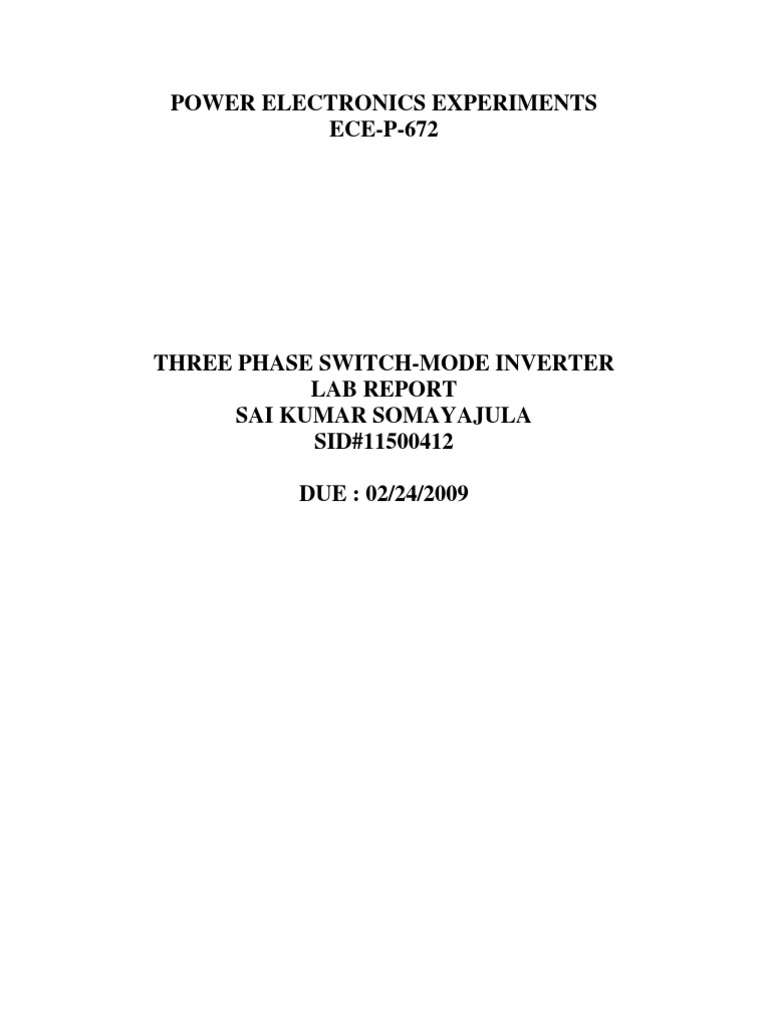 Power Electronics Experiments ECE-P-672 | PDF | Power Inverter | Rectifier