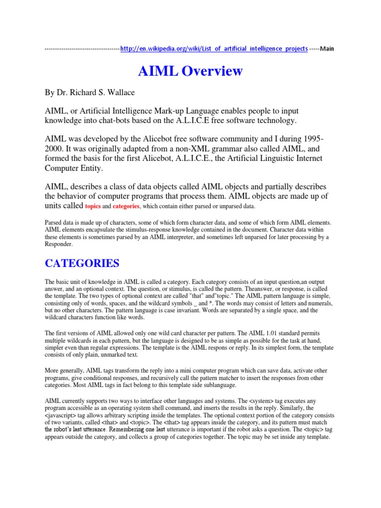 AIML Overview | PDF | Areas Of Computer Science | Computer Science