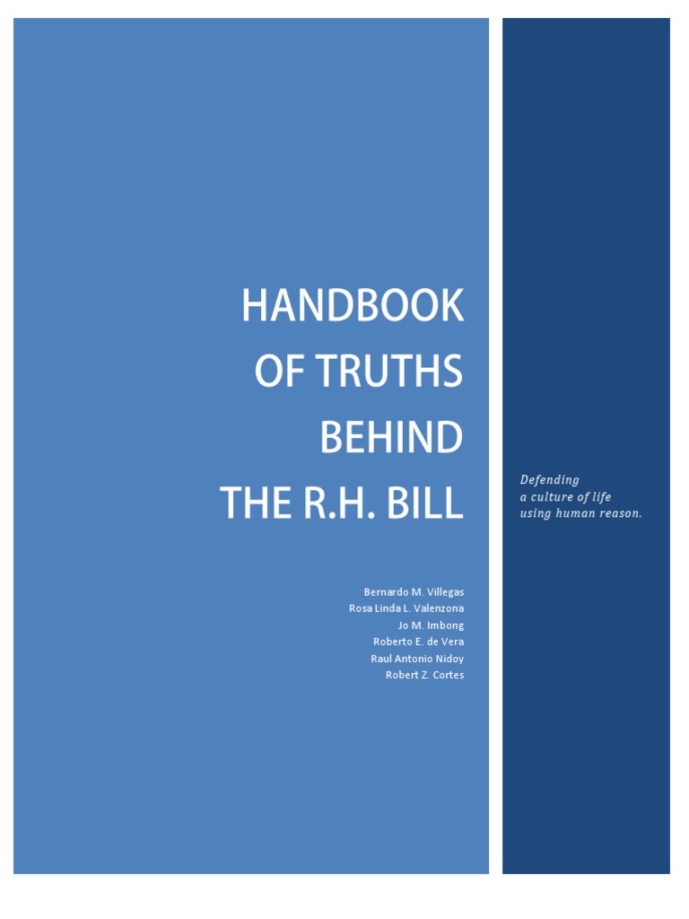 Handbook of Truths Behind The RH Bill V 1 1 | PDF | Combined Oral ...