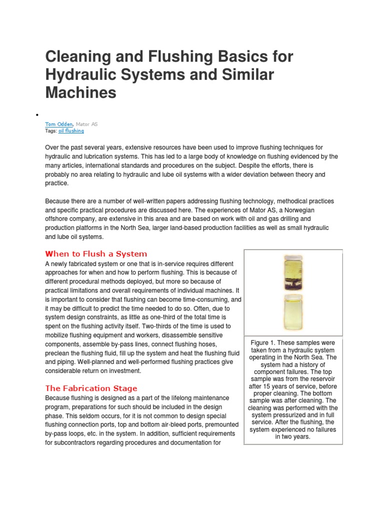 Hydraulic System Flushing Procedures | PDF | Chemical Engineering ...