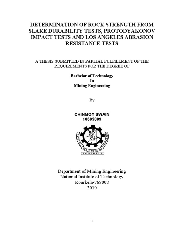 Slake Durability Test of Rock Material | PDF | Density | Porosity
