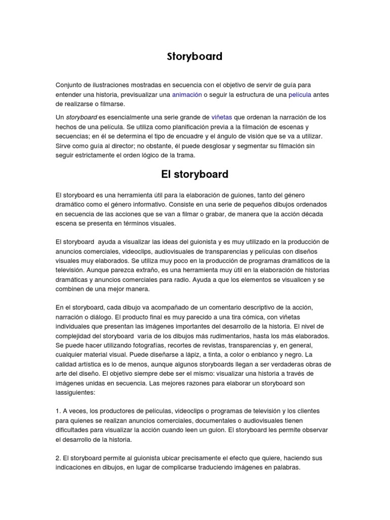 ¿Qué Es Un Storyboard? | PDF | Guión | Dibujo