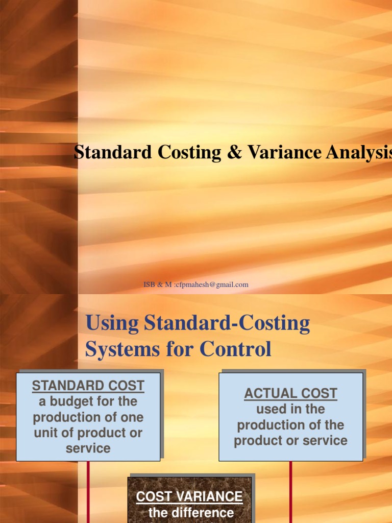 Standard Costing & Variance Analysis | PDF | Labour Economics | Cost Of ...