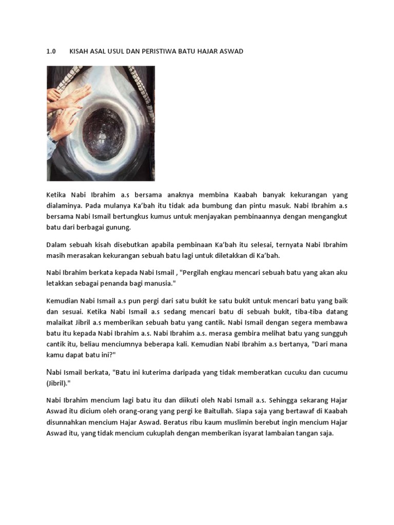 Kisah Asal Usul Batu Hajar Aswad | PDF Kisah Asal Usul Batu Hajar Aswad | PDF