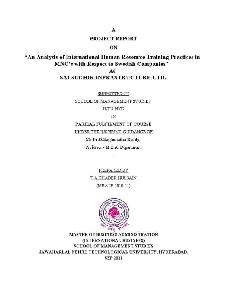 "An Analysis of International Human Resource Training Practices in MNC ...