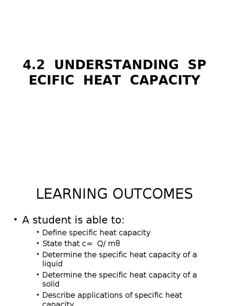 Applications of Specific Heat Capacity | PDF | Heat Capacity | Heat