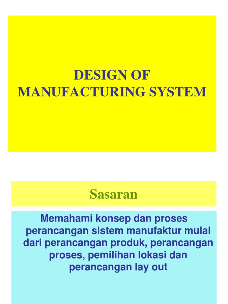 Design of Manufacturing System | PDF | Design | Scientific Method