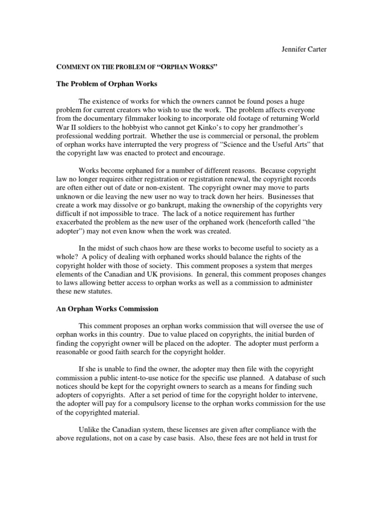 Solutions for Orphan Works Issues | PDF | Social Science | Law