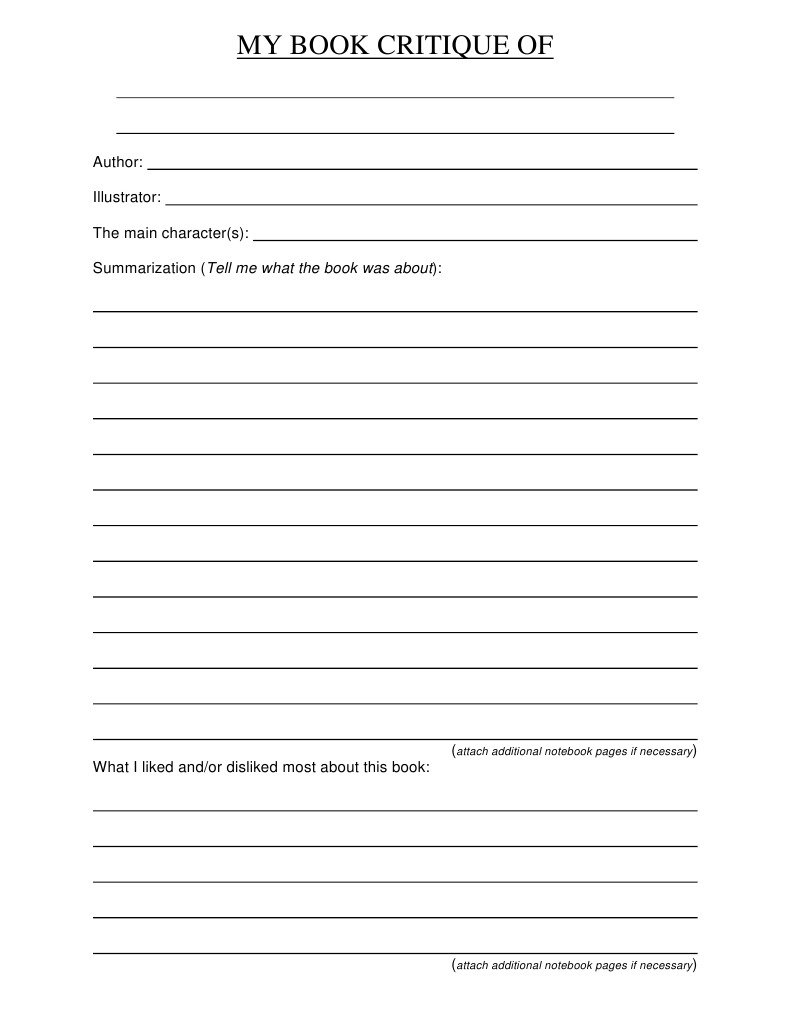 Book Critique Template Guide | PDF | General Fiction