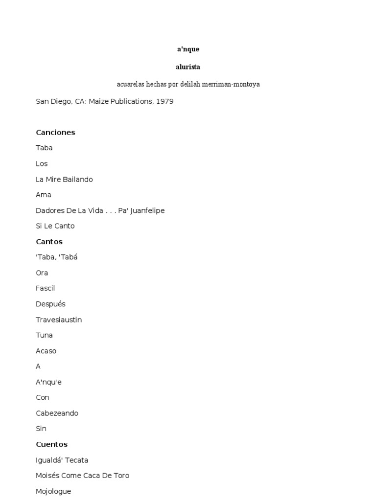 Alurista - A'Nque | PDF | Amor | Naturaleza