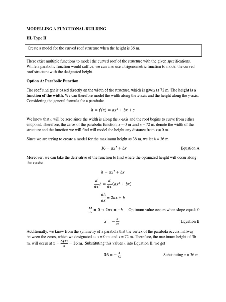 Modelling A Functional Building | PDF | Derivative | Equations