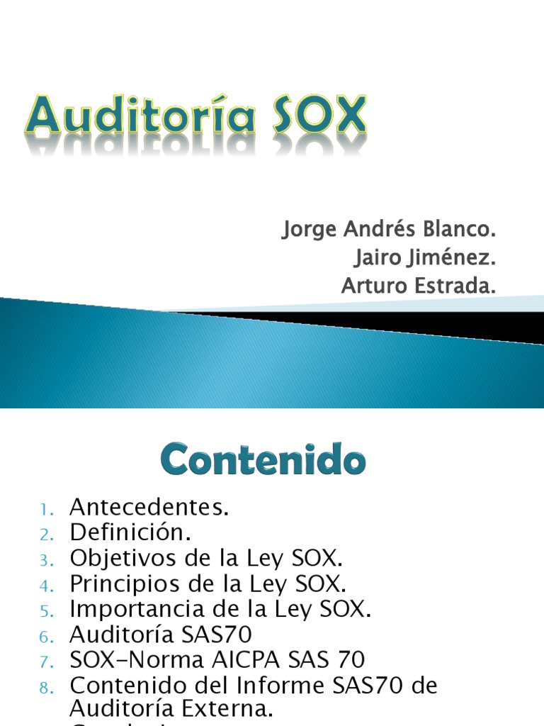 Auditoría SOX | PDF | Sarbanes-Oxley | Seguridad
