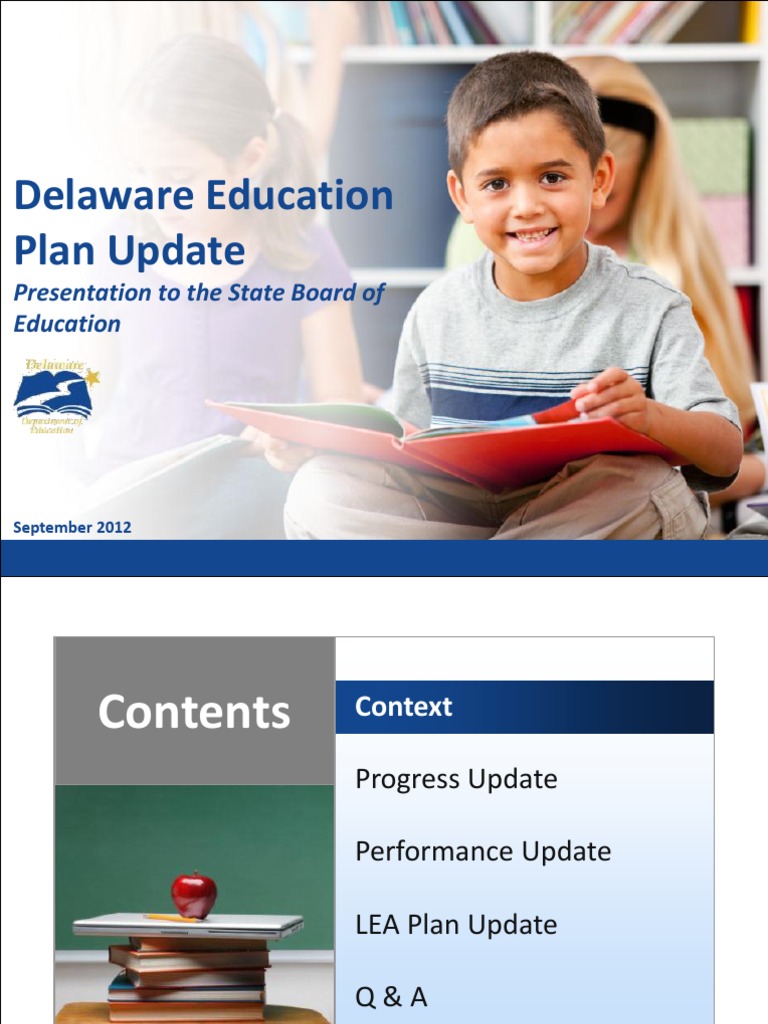 Delaware Education Plan Update: Presentation To The State Board of ...