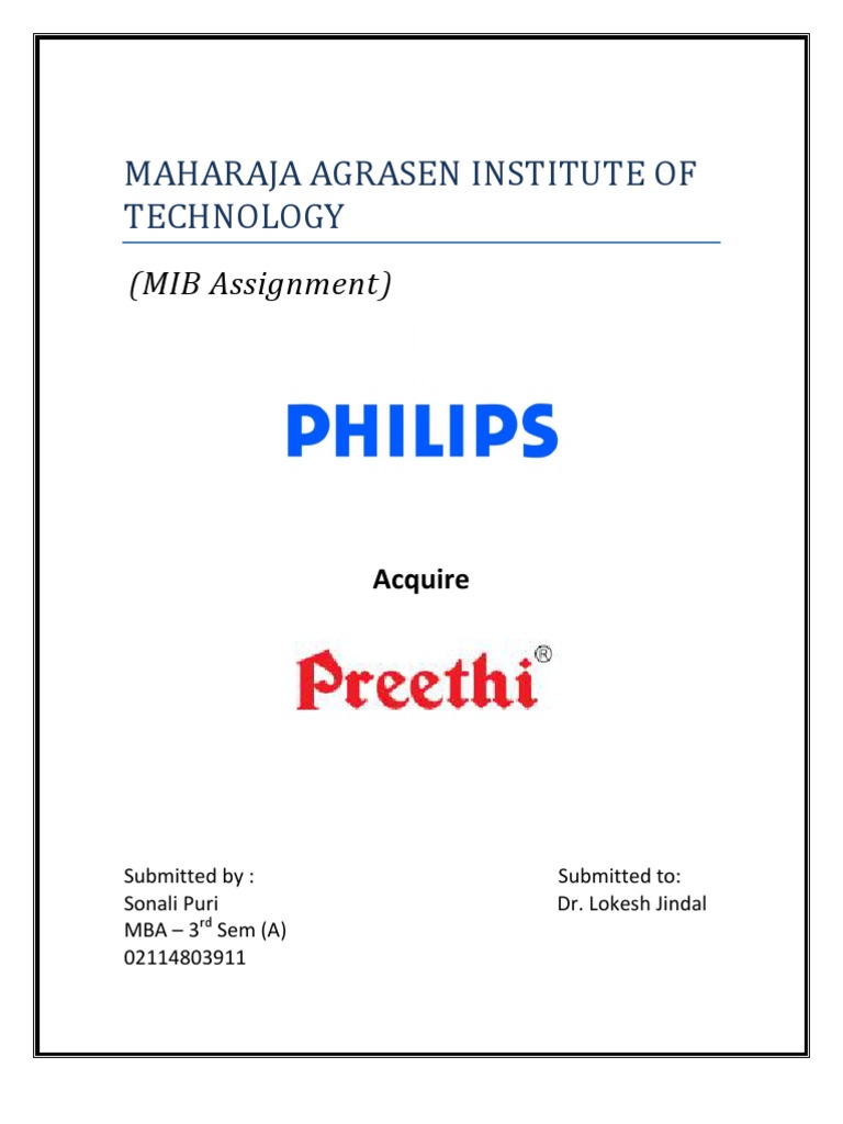 Philips Acquisition Preethi | PDF | Philips | Brand