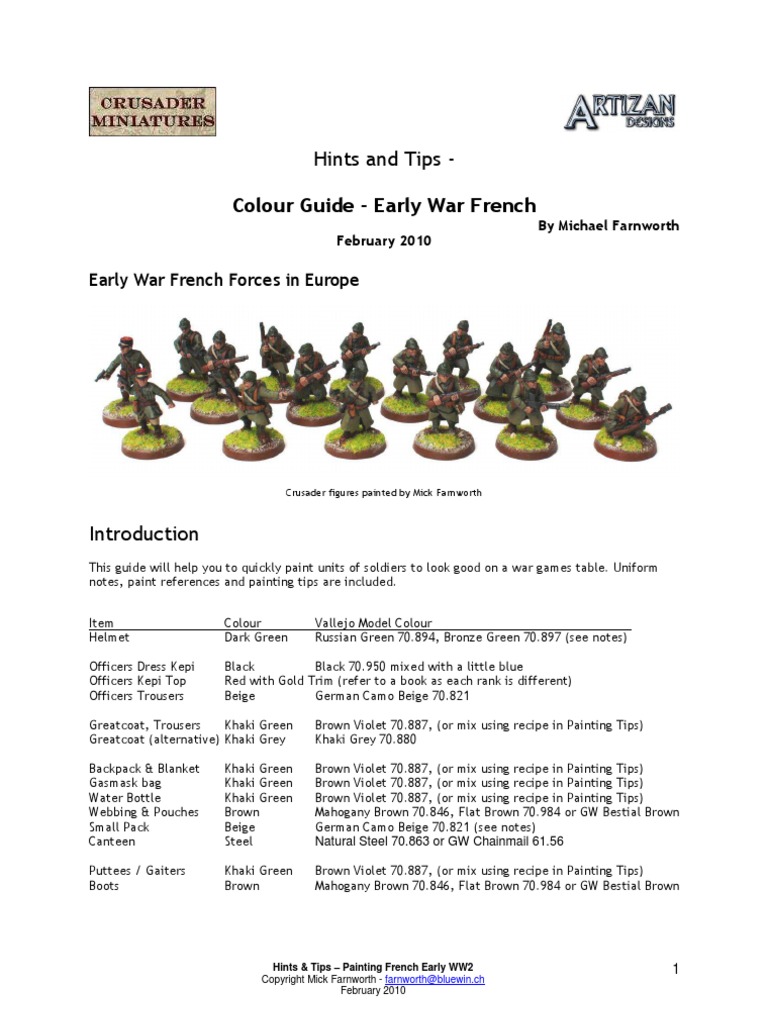 Farnworth Colours French Early War WW2 100307 | PDF | Paint | Armed ...