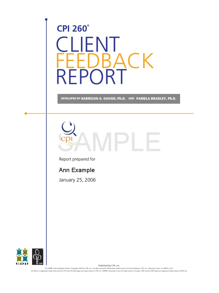 Cpi 260 Client Feedback Report | PDF | Leadership | Motivation
