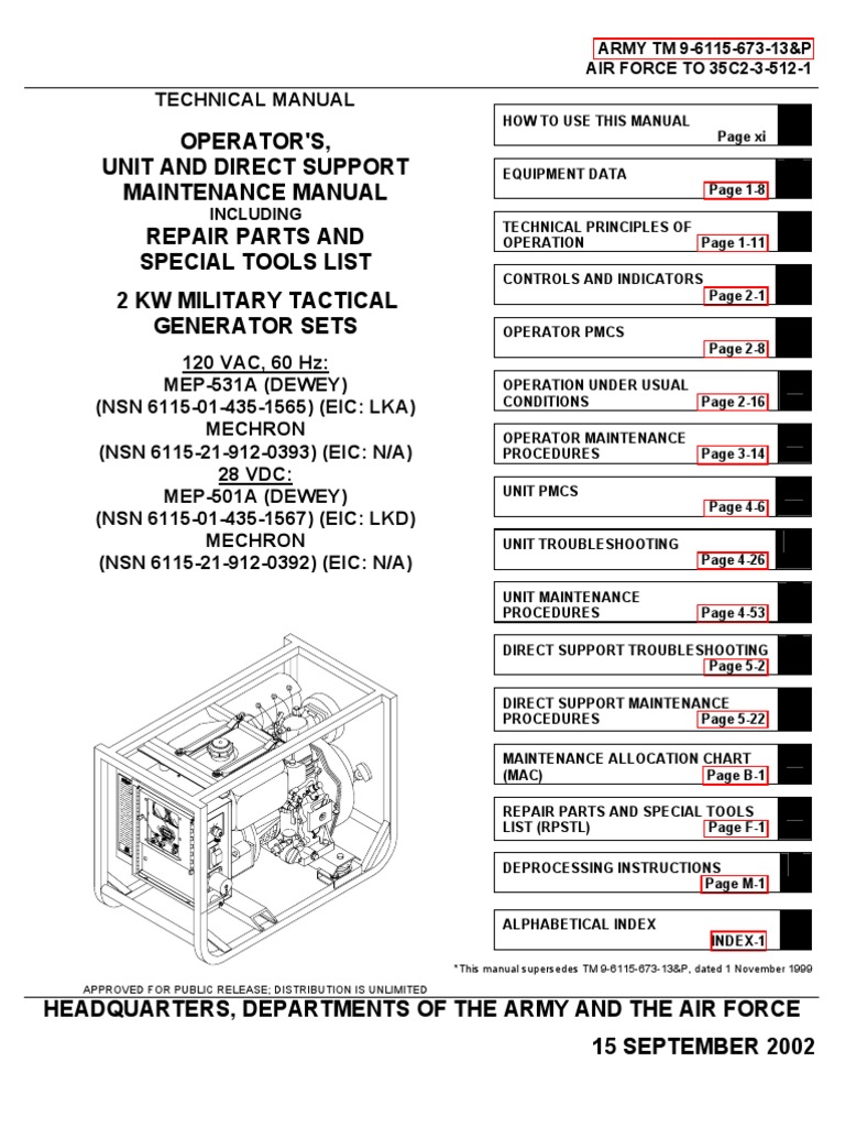 MEP-531A User Manual | PDF | Diesel Engine | Engines