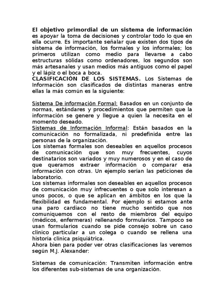 Si Formal e Informal | PDF | Sistema de informacion | Toma de decisiones