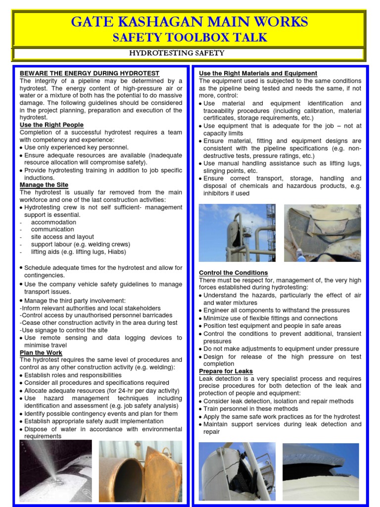 Hydrotesting Safety Eng | Leak | Technology