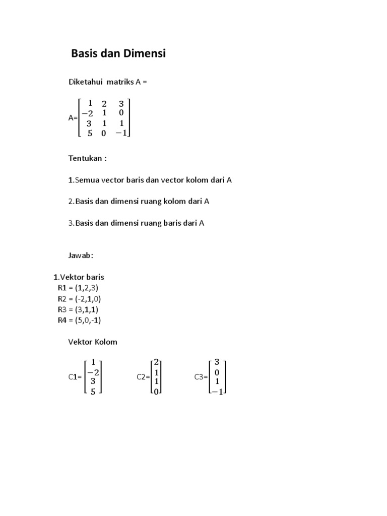 Soal Basis Dan Dimensi | PDF
