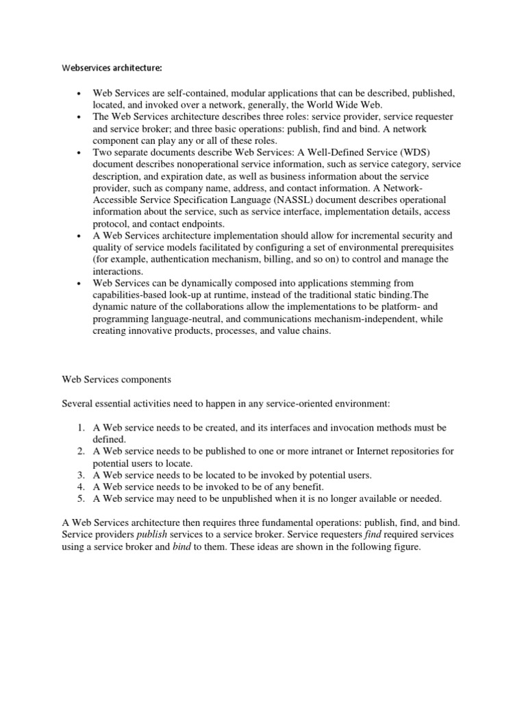 Webservices Architecture | PDF | Soap | Web Service