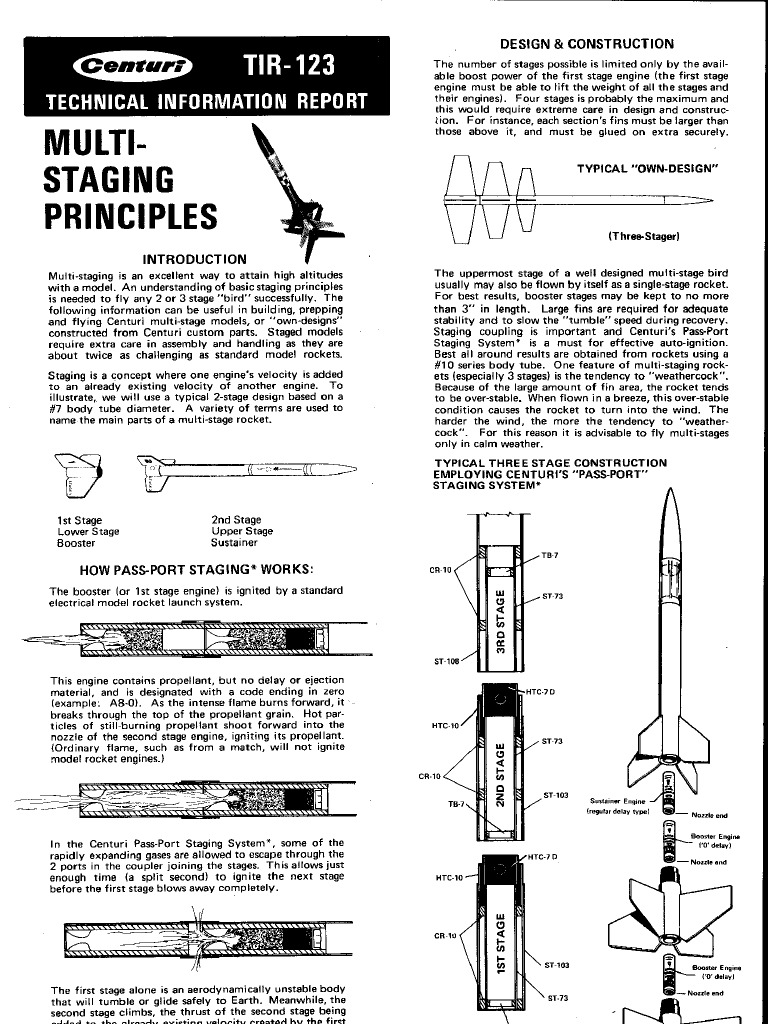 Multi-Staging Rocket Principles | PDF
