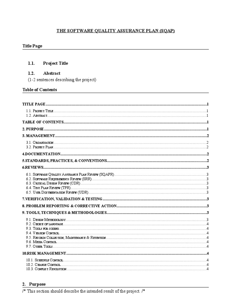A Quality Roadmap: The Software Quality Assurance Plan for the Acme ...