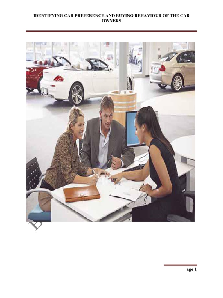 A Project Report On Identifying Car Preference and Buying Behaviour of ...