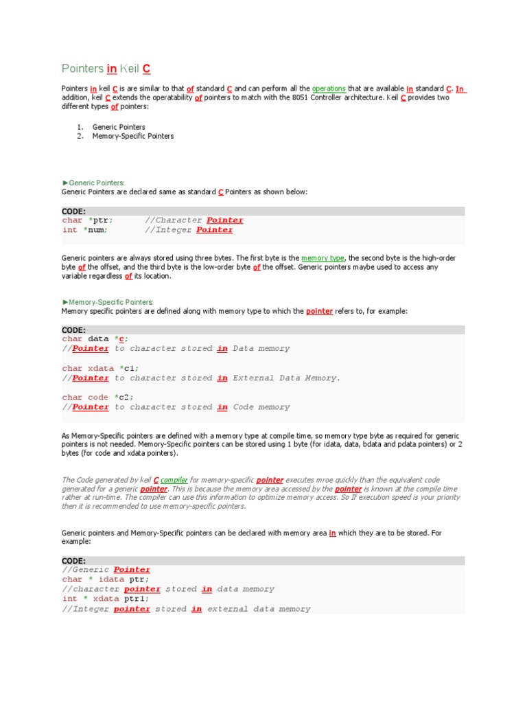 Pointers Keil: PTR Num | PDF