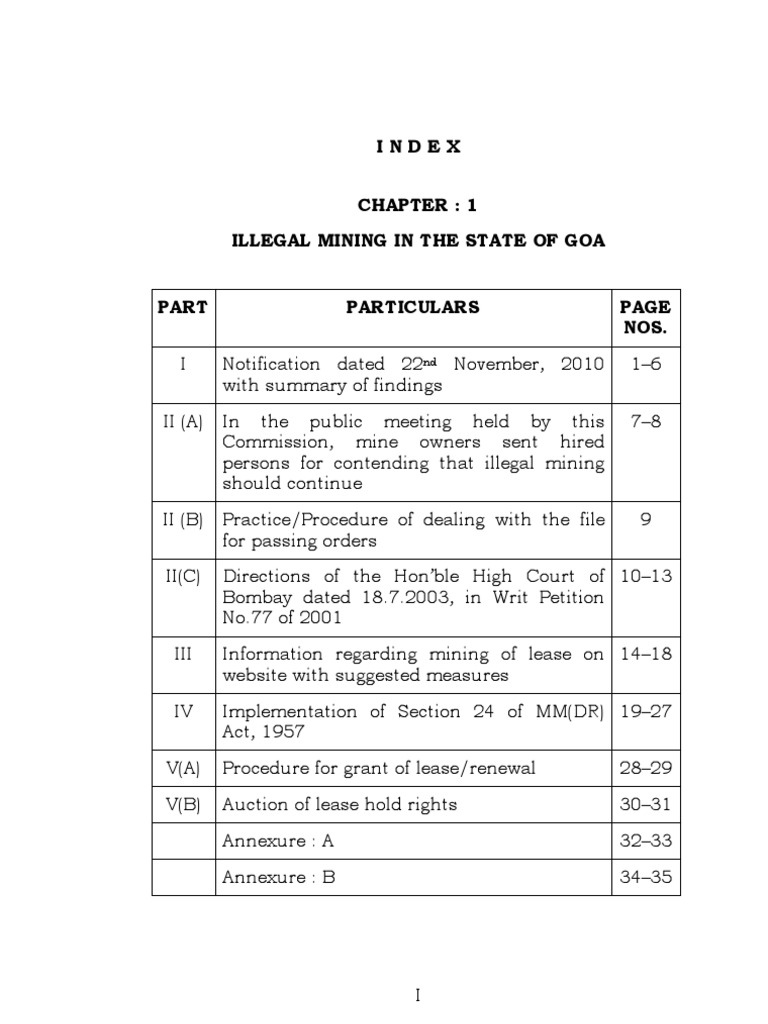 Final Report of Justice MB Shah Commission on illegal mining in Goa ...