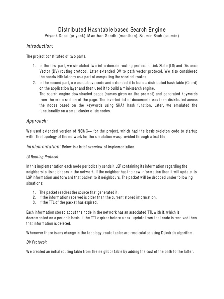 Distributed Search Engine | PDF | Routing | Internet Protocols
