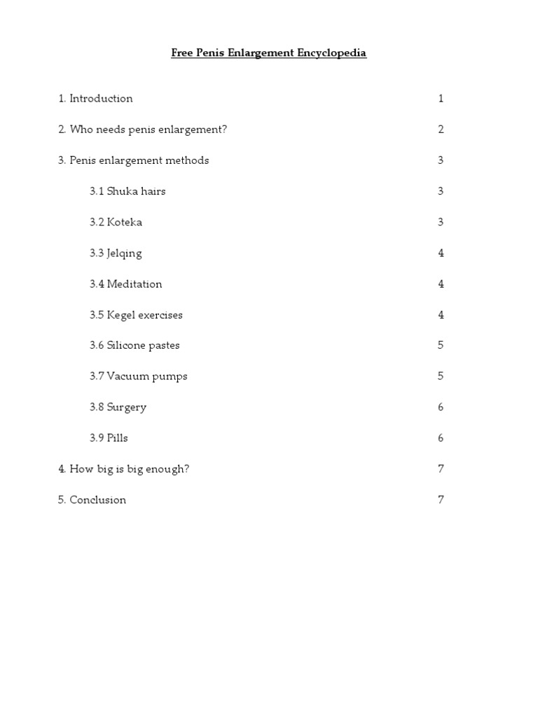 Penis Enlargement Pdf Sex Reproductive System