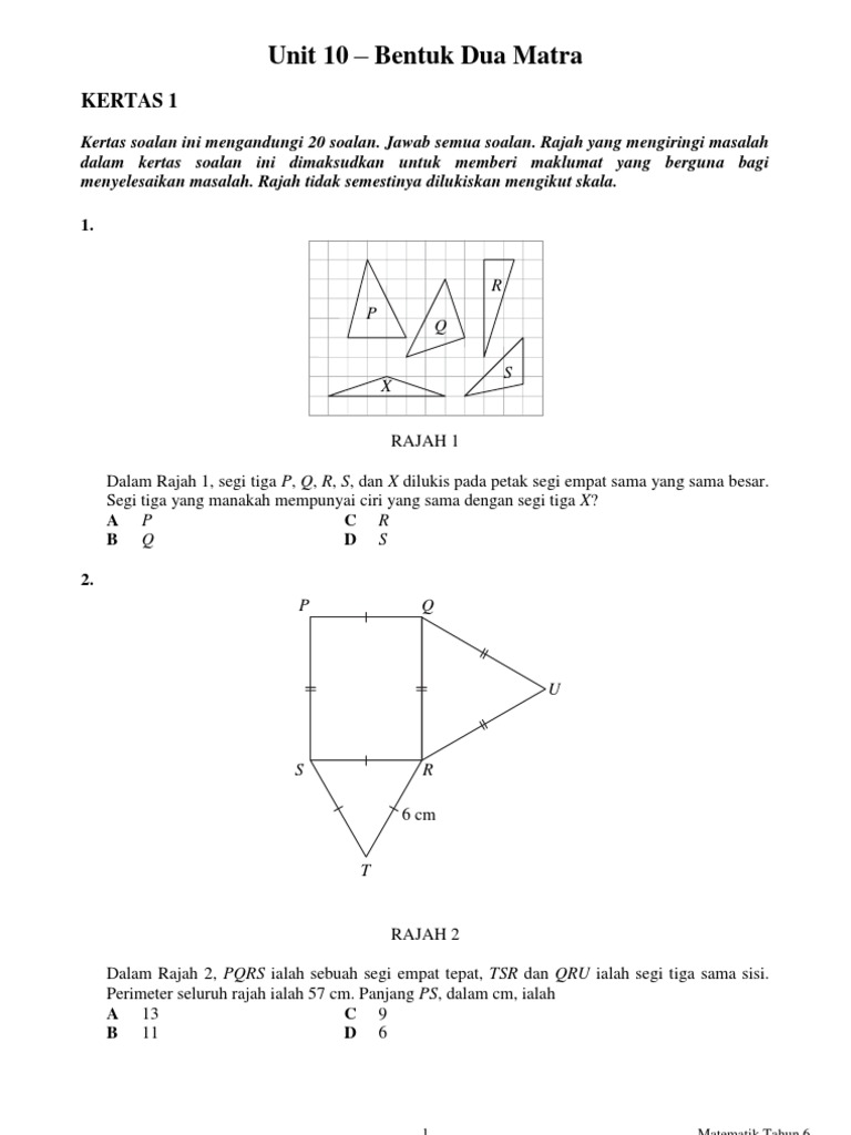 Soalan Luas Dan Perimeter | PDF