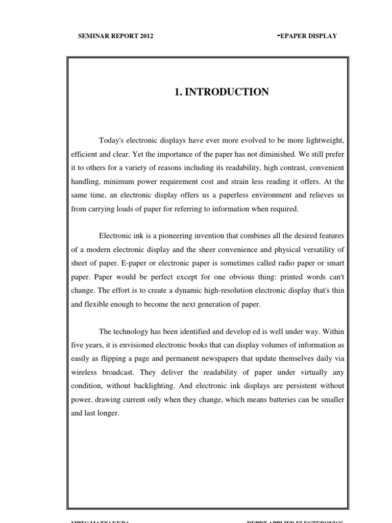 E Paper | PDF | Electronic Engineering | Media Technology
