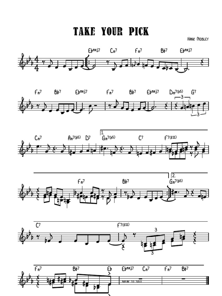 Take Your Pick (Hank Mobley) | PDF