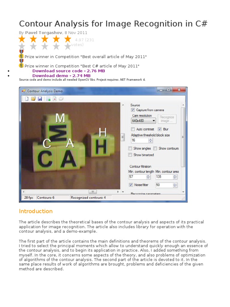 Contour Analysis for Image Recognition | PDF | Vector Space | Norm ...