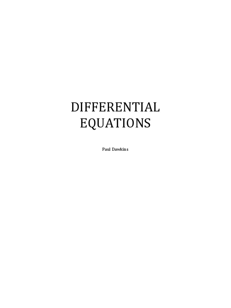 Differential Equations | PDF