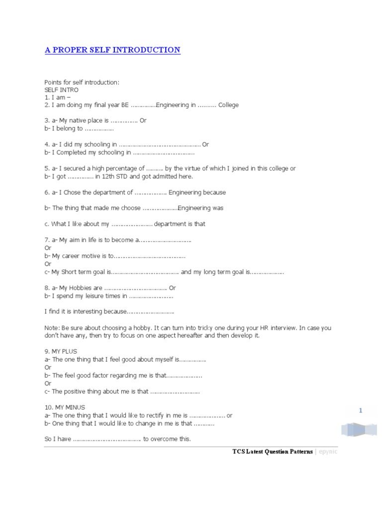 a-proper-self-introduction-tcs-2013-pattern-new-pdf-social-psychology-psychology