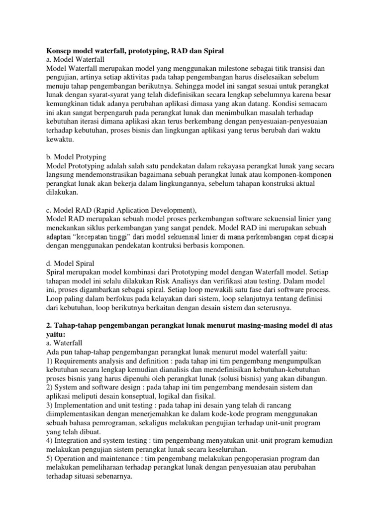 Konsep Model Waterfall | PDF