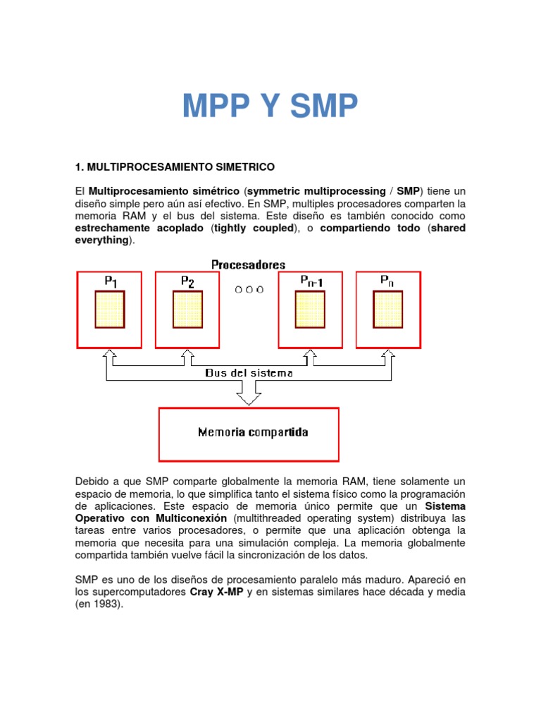 MPP y SMP | PDF | Unidad Central de procesamiento | Interfaz de paso de ...