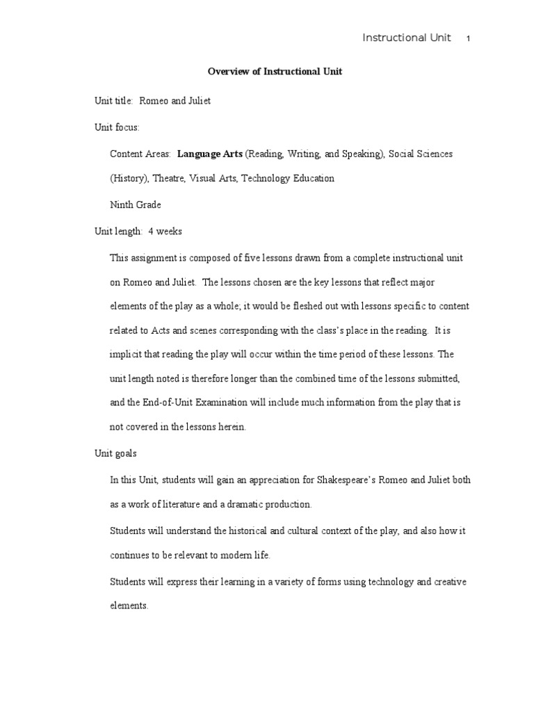 Romeo and Juliet Lesson Plans and Activities | PDF | Play (Theatre ...