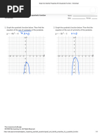Graph and Identify Properties of A Quadratic Function - Worksheet | PDF ...