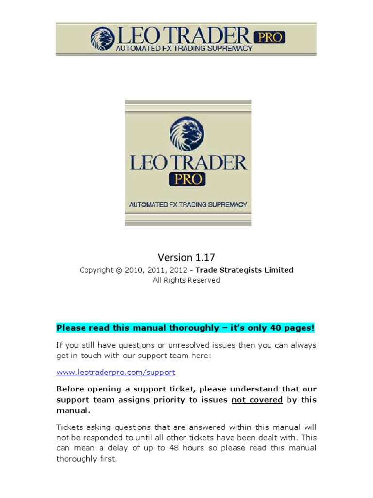 Leo Trader Pro | PDF | Margin (Finance) | Copyright