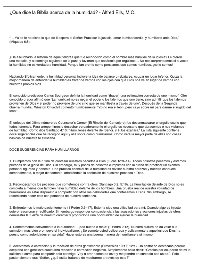 Como Ser Humilde | PDF | Pecado | Perdón