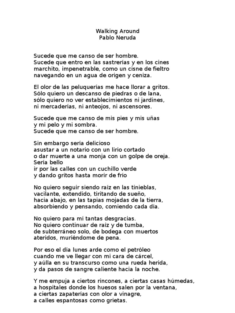 Walking Around-Pablo Neruda | PDF | Naturaleza