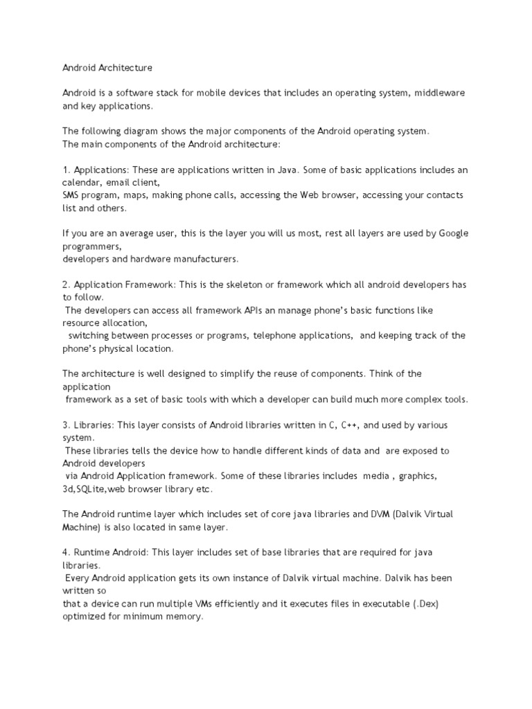 Android Architecture | Download Free PDF | Android (Operating System ...